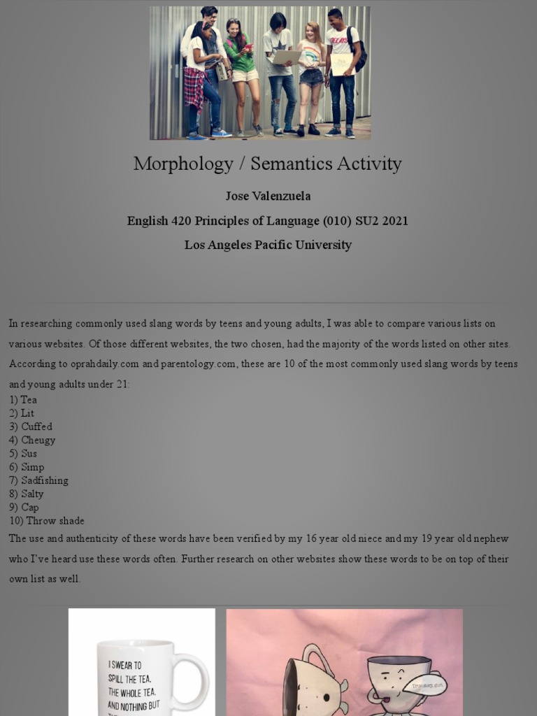 Morphology Semantics Activity | PDF | Adolescence | Morphology ...