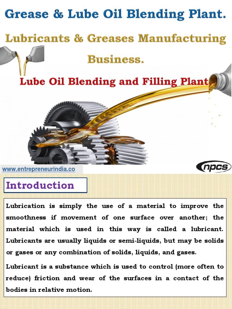 Grease Lube Oil Blending Plant Compress | PDF | Lubricant | Bearing (Mechanical)
