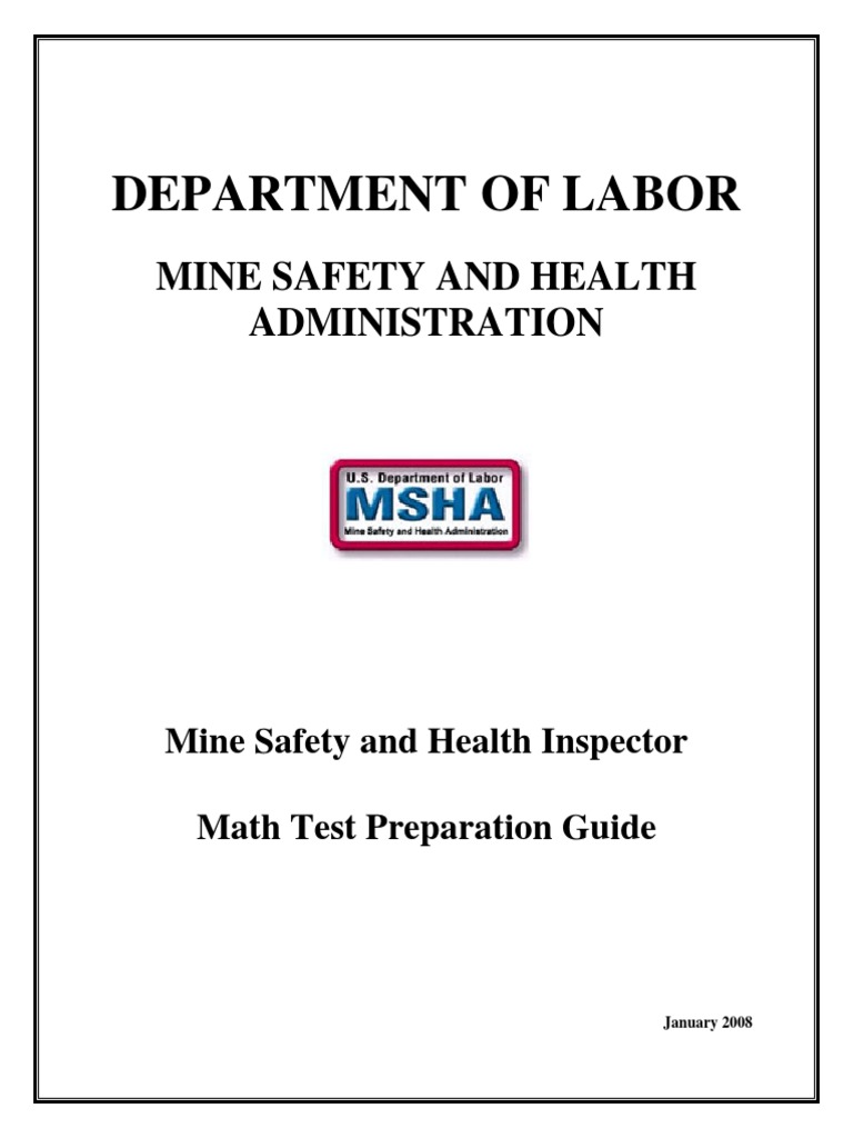 Mine Safety Inspector Math Test Guide | PDF | Area | Mathematics