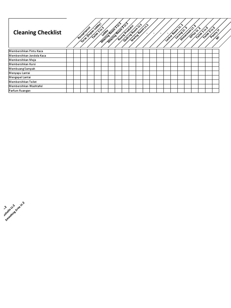 Form - Cleaning Checklist | PDF
