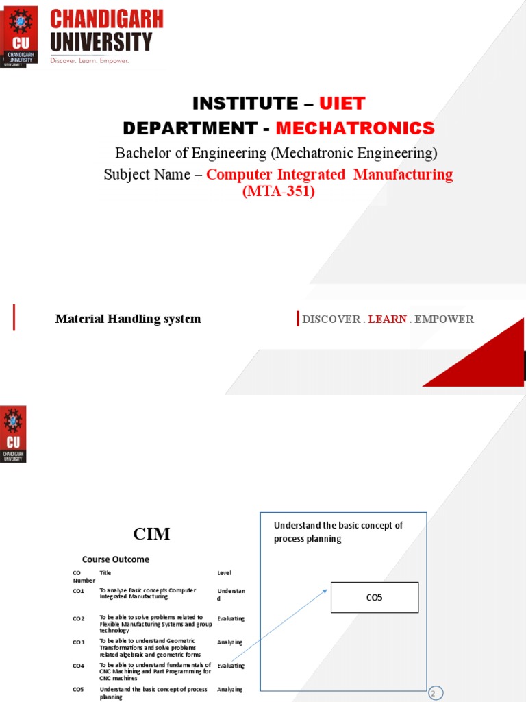 UNIT 1 CIM - Lecture - 11 | PDF | Numerical Control | Machines