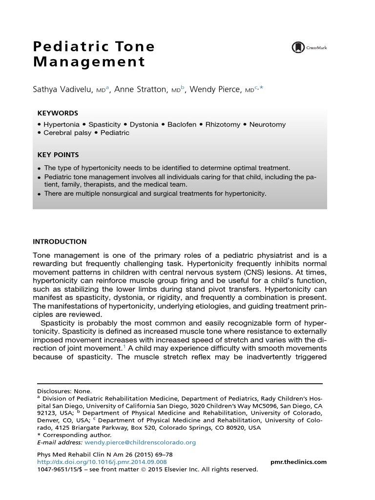 Pediatric Hypertonicity Management | PDF | Dystonia | Botulinum Toxin