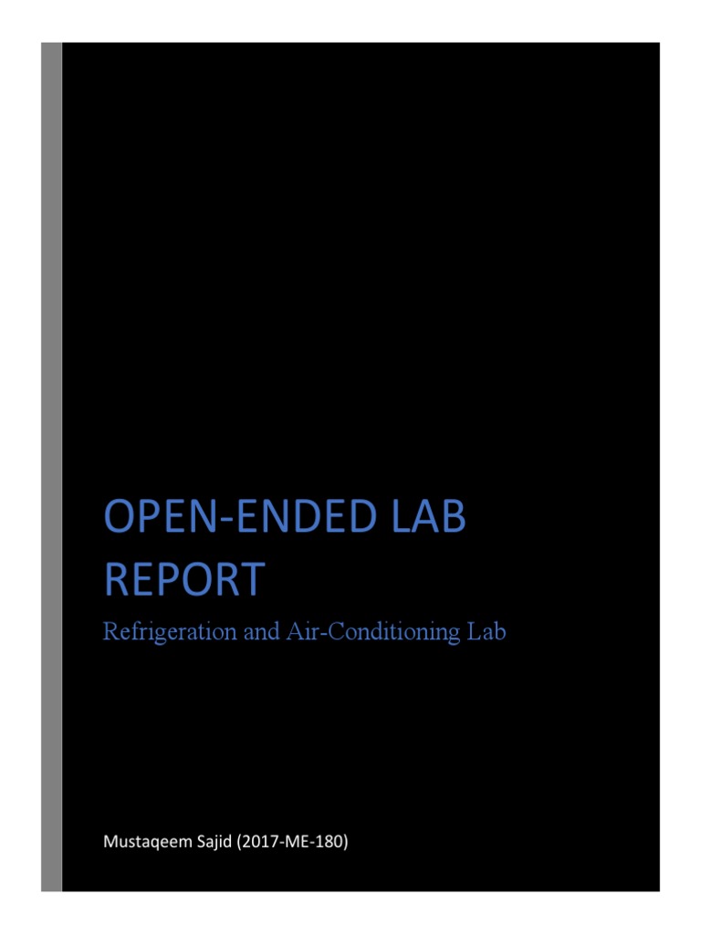 Open-Ended Lab: Refrigeration and Air-Conditioning Lab | PDF | Heat Exchanger | Temperature