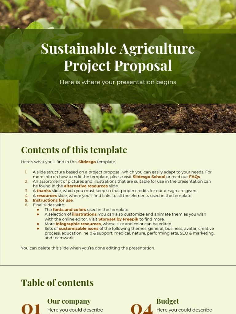 Proposal Templete Sustainable Vegetable Garden Project Green Foot Inc