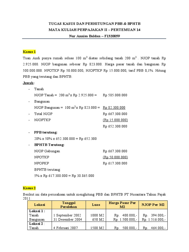 Nur Annisa Baldan - F1320059 - Kasus Perpajakan PBB | PDF