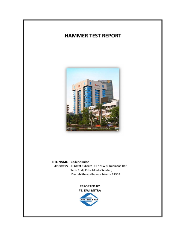 Hammer Test Results for Gedung Bulog | PDF | Applied And ...
