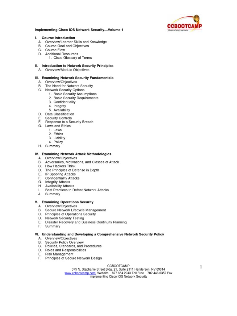 Syllabus Ccna Security Iins | PDF | Cryptography | Firewall (Computing)