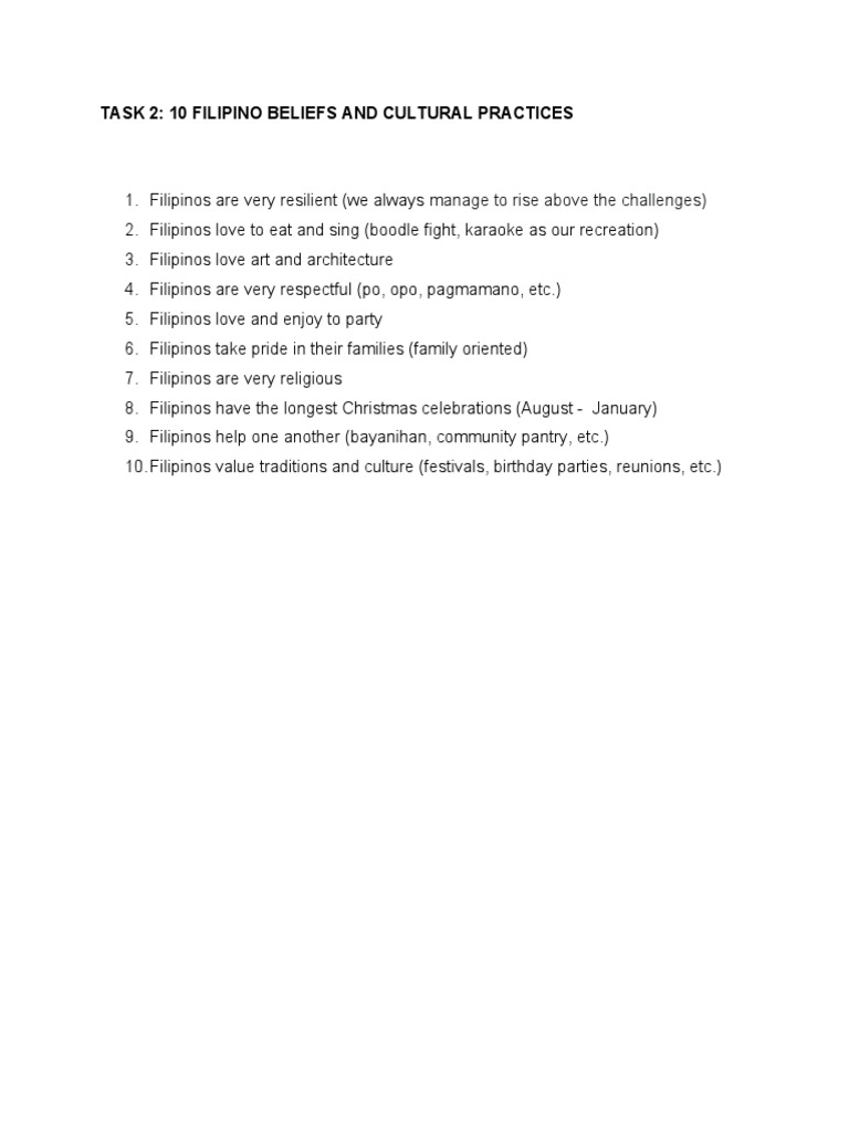 10 Key Filipino Beliefs and Practices | PDF | Social Science