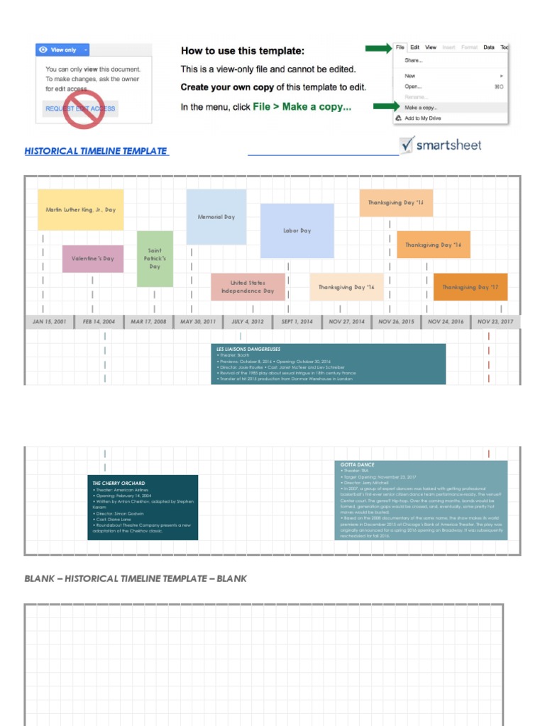 Historical Timeline Template Google | PDF | Entertainment | Performing Arts