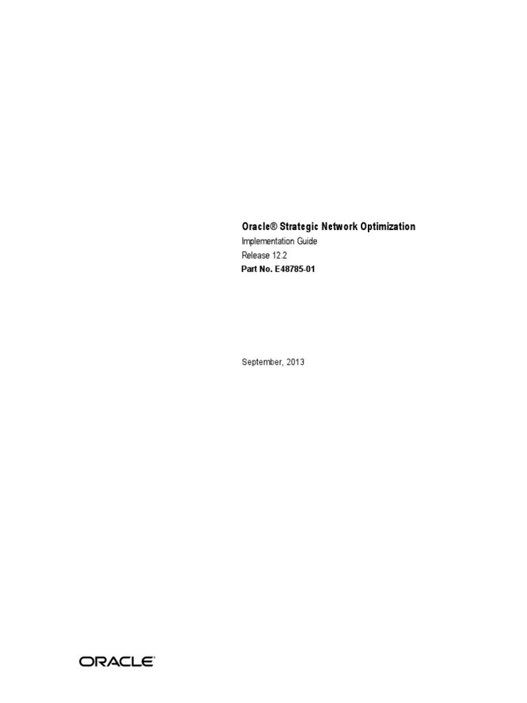 Oracle® Strategic Network Optimization: Implementation Guide Release 12 ...