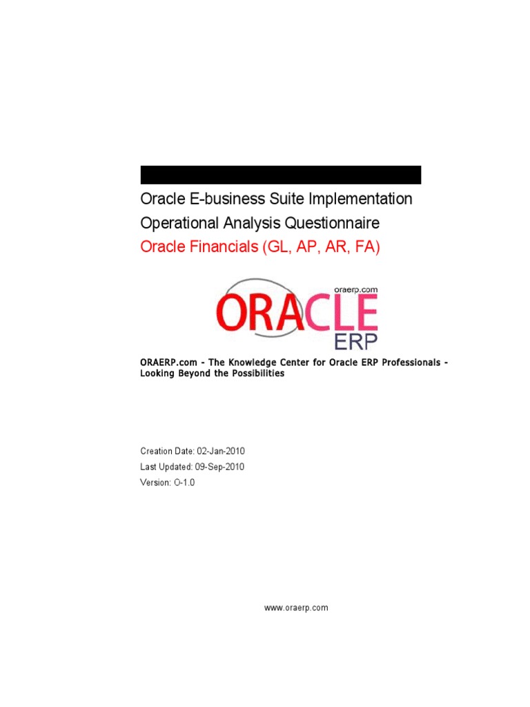 Oracle Financial Questionnaire | PDF | Accounts Payable | Enterprise ...
