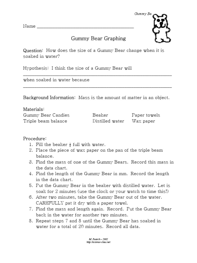 Gummy Bear | PDF | Experiment | Dependent And Independent Variables