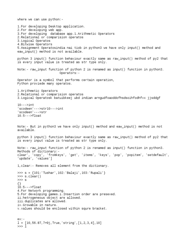 Class 2 Introduction Python | PDF | Python (Programming Language ...