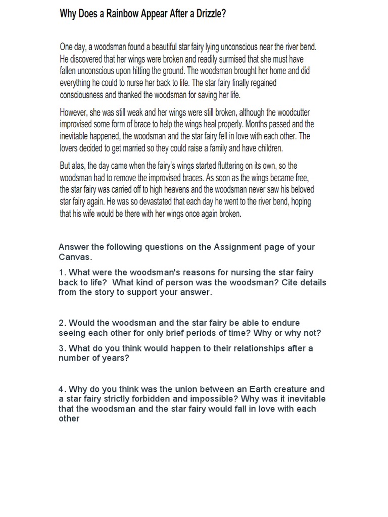 Analysis of "The Story of the Rainbow" | PDF