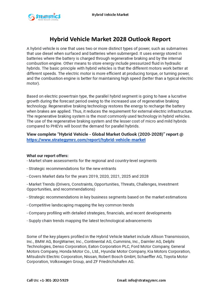 Global Hybrid Vehicle Overview Analysis | PDF | Business | Finance ...