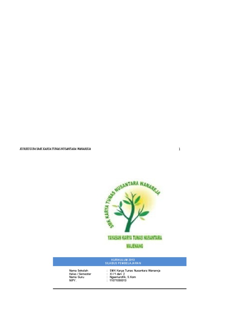 SILABUS PKK KELAS XII Tata Boga | PDF