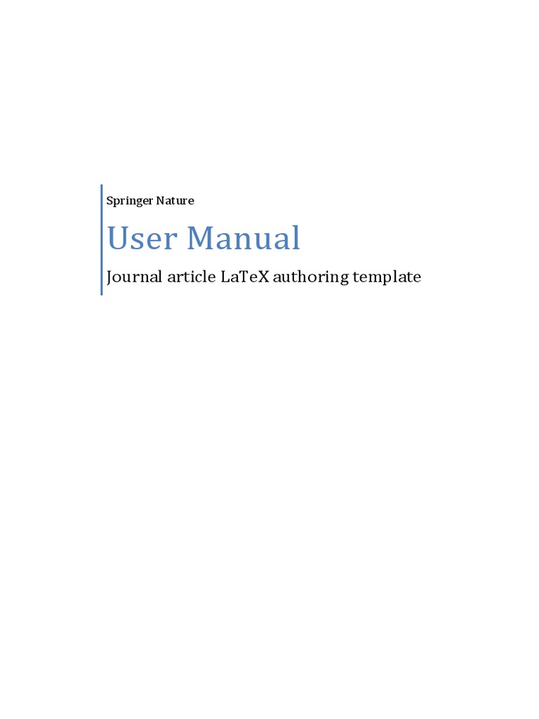 User Manual: Journal Article Latex Authoring Template | PDF | Te X ...