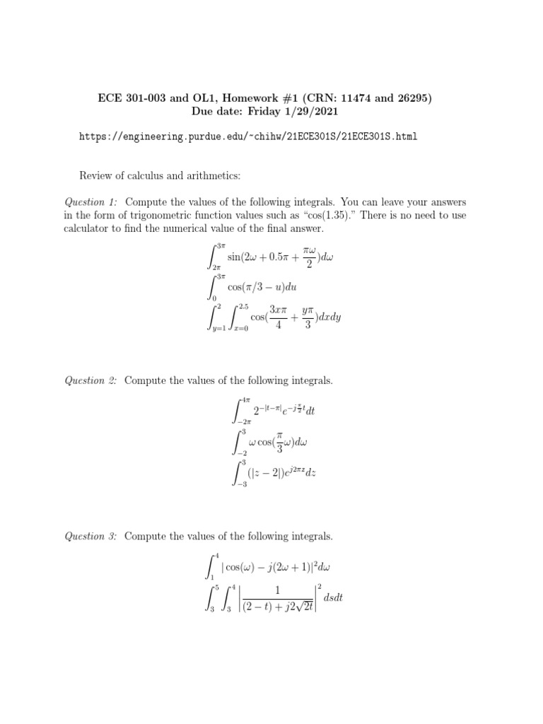 Purdue Basics SIGNALS AND SYSTEMS | PDF | Trigonometric Functions | Algebra