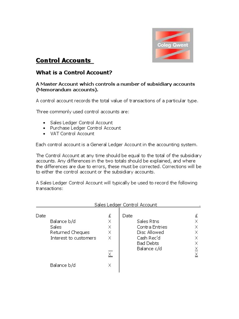 Control Accounts Worked Examples | Download Free PDF | Business | Economies