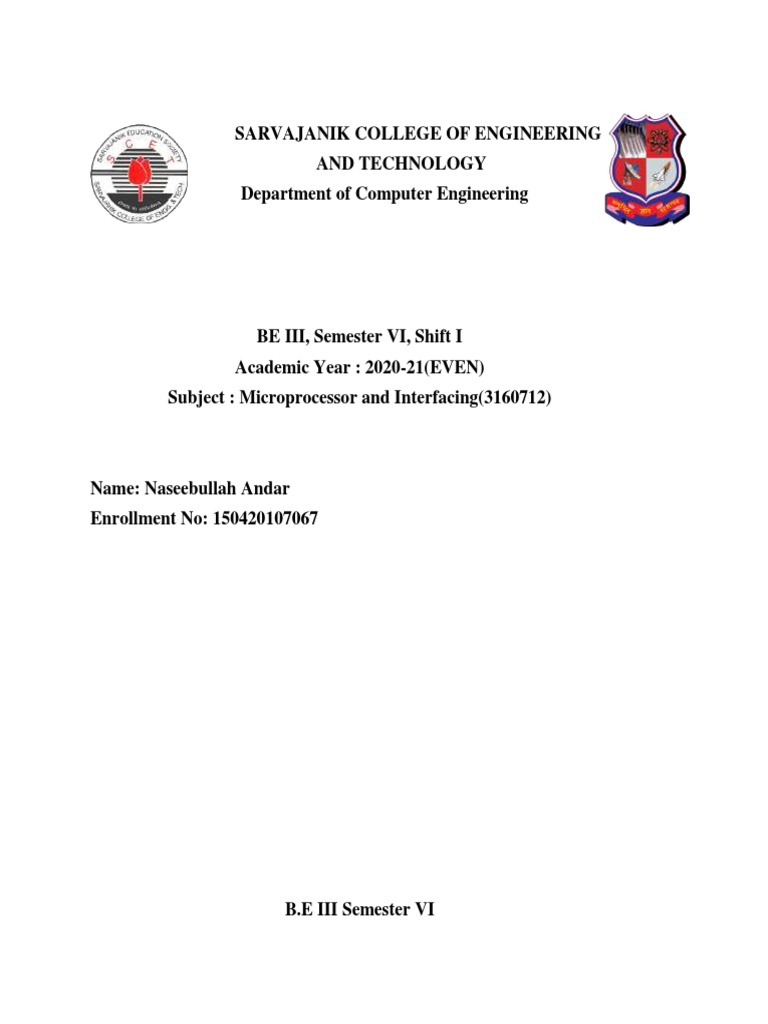 Gtu Micro Processor Practical | PDF | Binary Coded Decimal | Array Data Structure