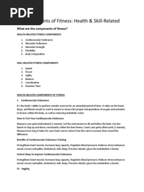 Health Related Fitness Component Pdf Health Related Components: