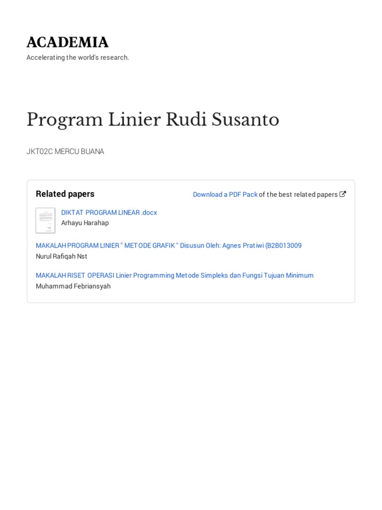 2 Program Linier Metode Grafik With Cover Page v2 | PDF