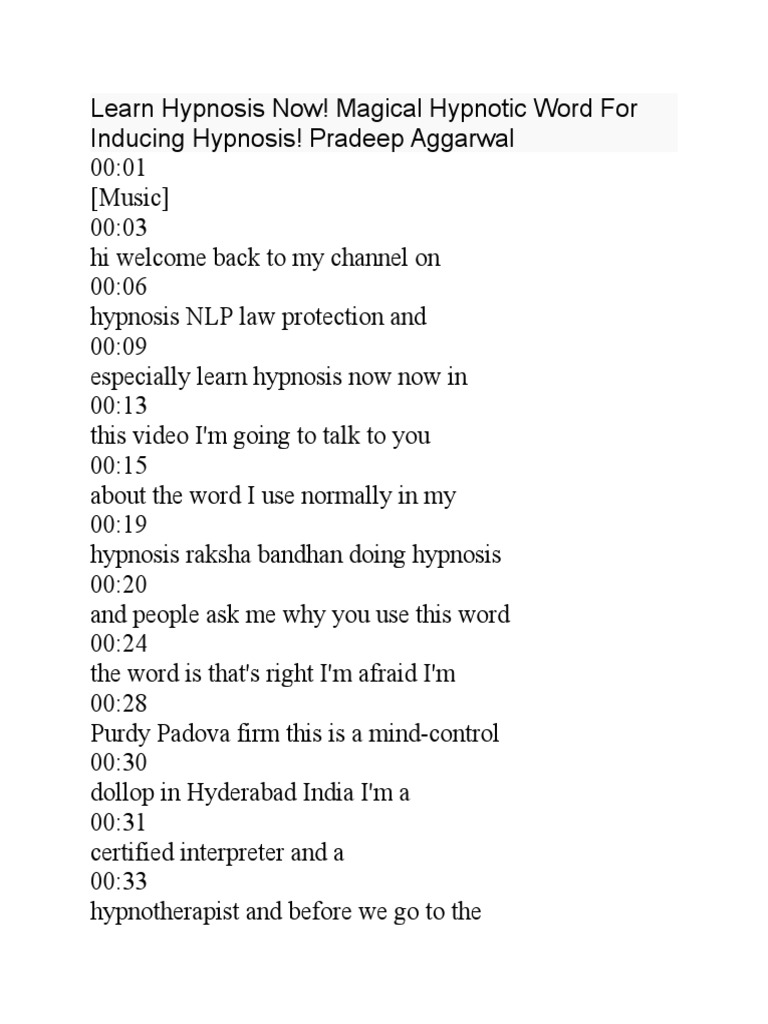 Hypnotic Magical Words | PDF | Hypnosis