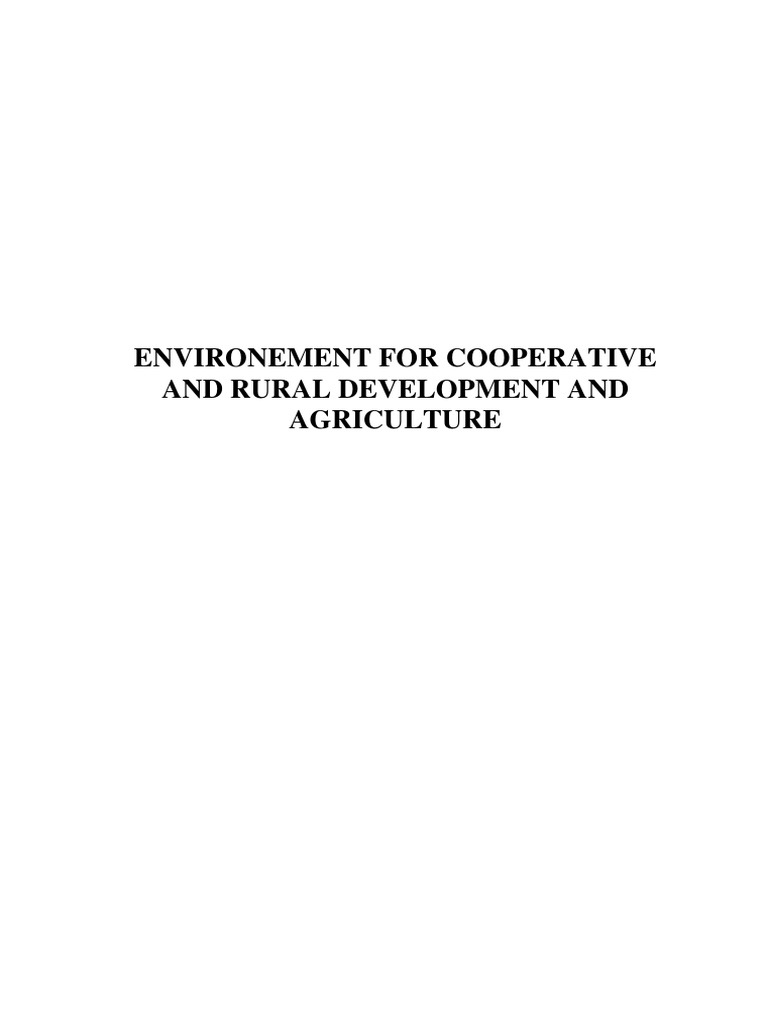 Rural Cooperative Development | PDF | Cooperative | Economies