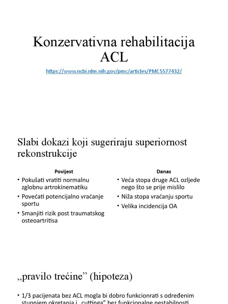 Konzervativna Rehabilitacija ACL | PDF