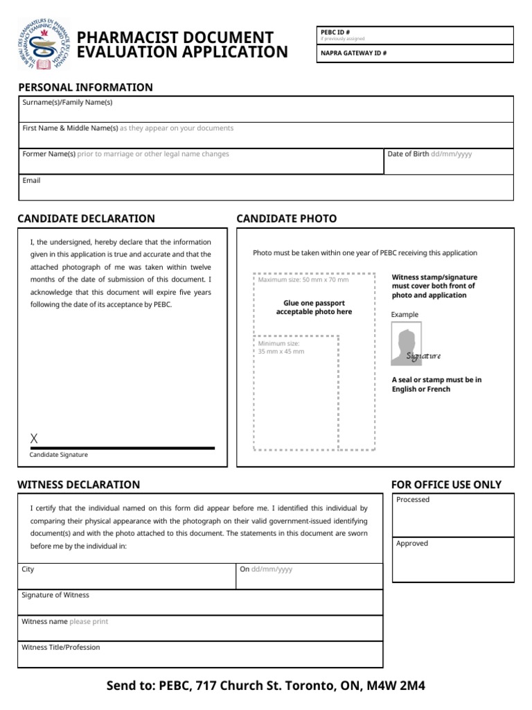 Pharmacist Document Evaluation Application: Personal Information | PDF ...