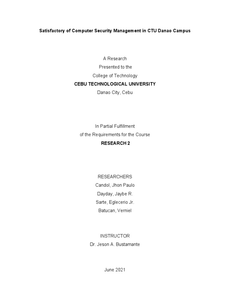 Bit-Com 3a Reseach Paper | PDF | Security | Computer Security