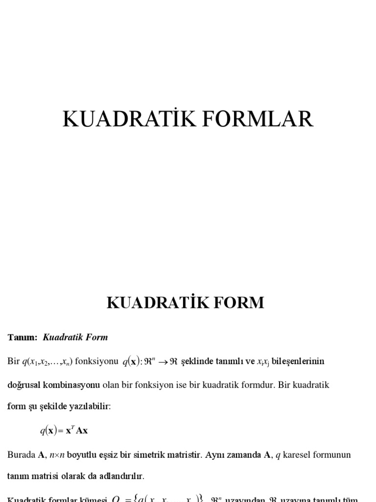 Kuadratik Formlar | PDF