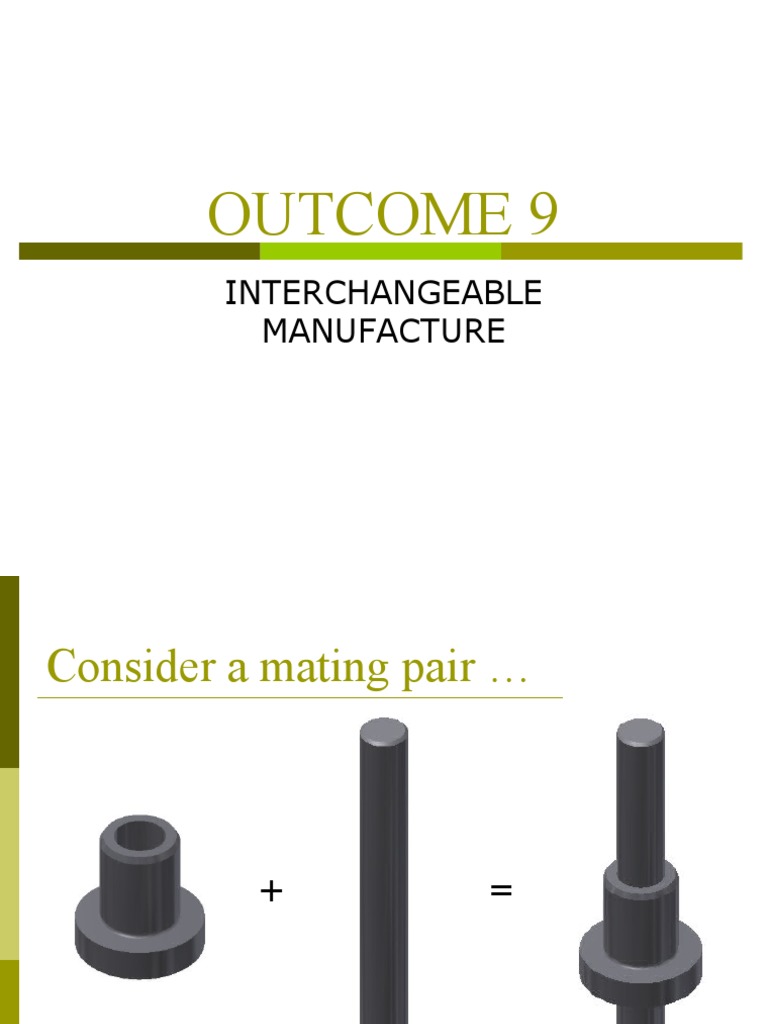 Outcome 9. Interchangeable Manufacture | PDF | Engineering Tolerance ...