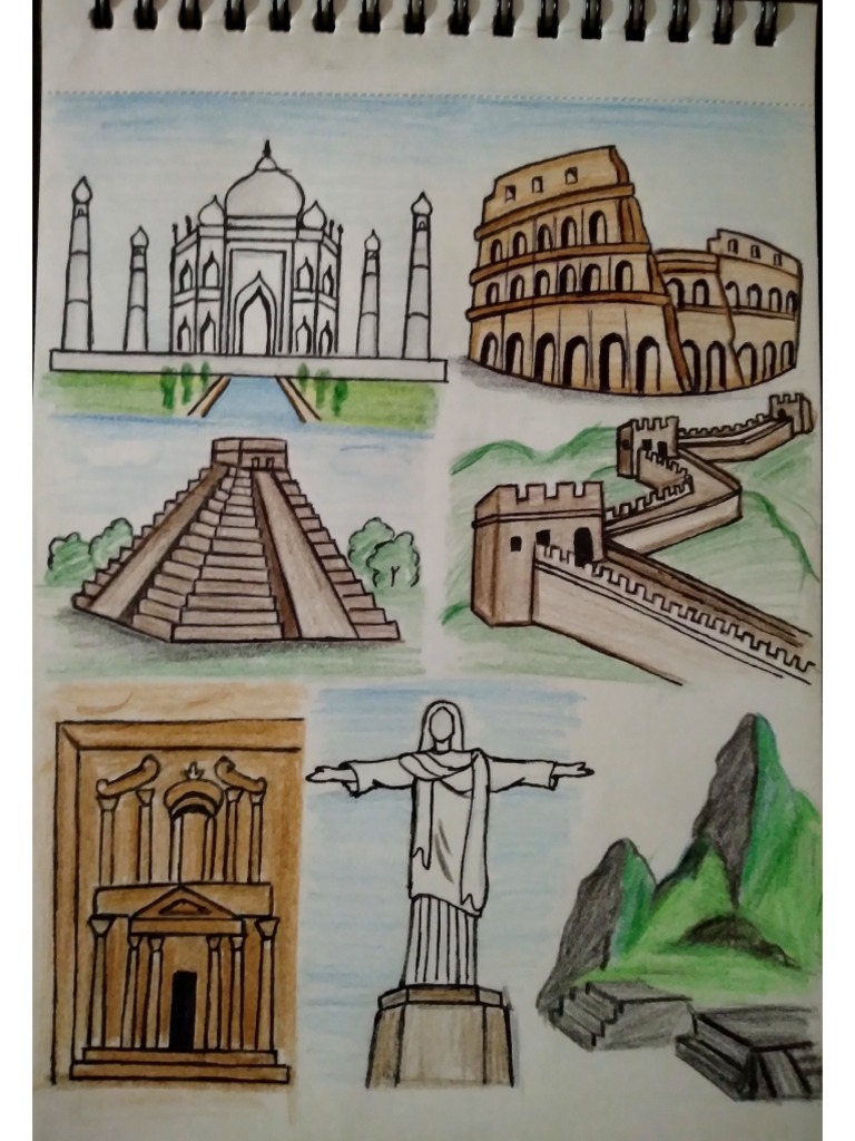 Seven Wonders of World Doodle | PDF