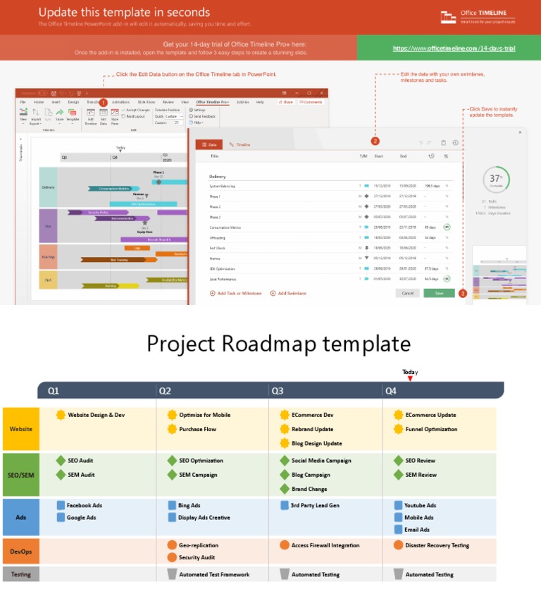 Project Roadmap PowerPoint Template | PDF | Business | Computers