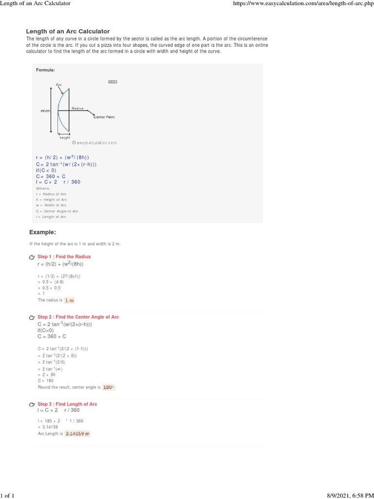Math - Arc-Length of Arc | PDF