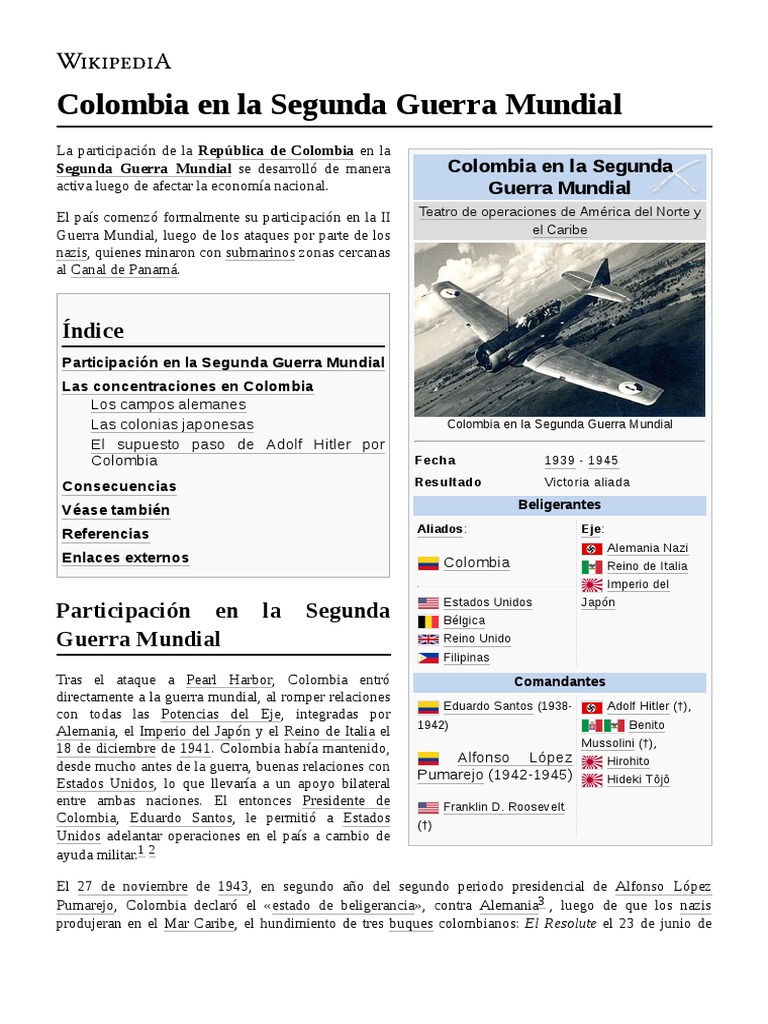 Colombia en La Segunda Guerra Mundial | PDF | Segunda Guerra Mundial ...