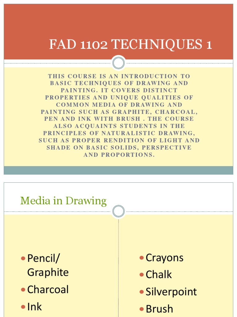 FAD Drawing Techniques Course Overview | PDF