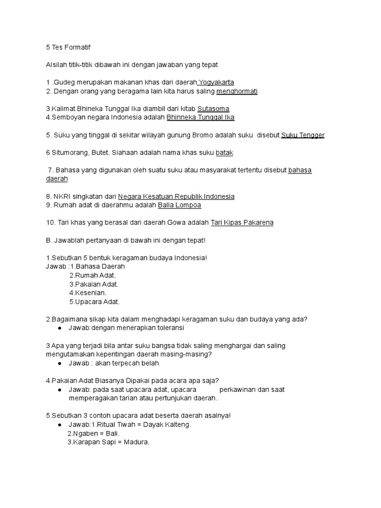 5 Tes Formatif | PDF