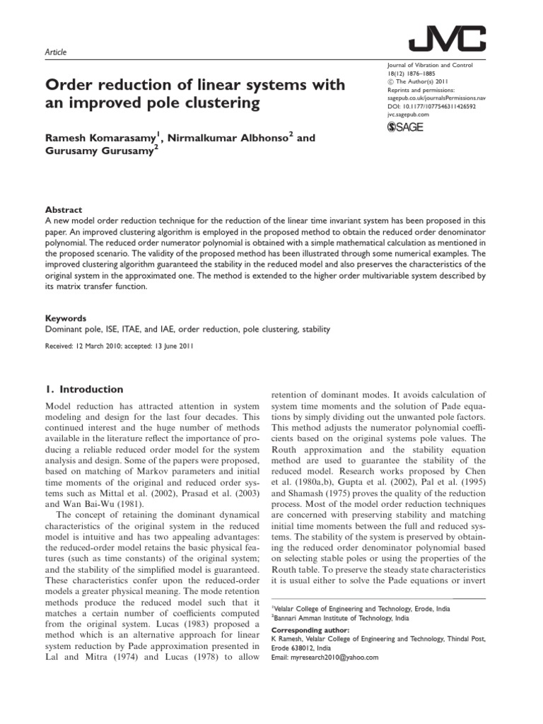 7 Improved Pole Clustering Pdf Cluster Analysis System Of Linear Equations