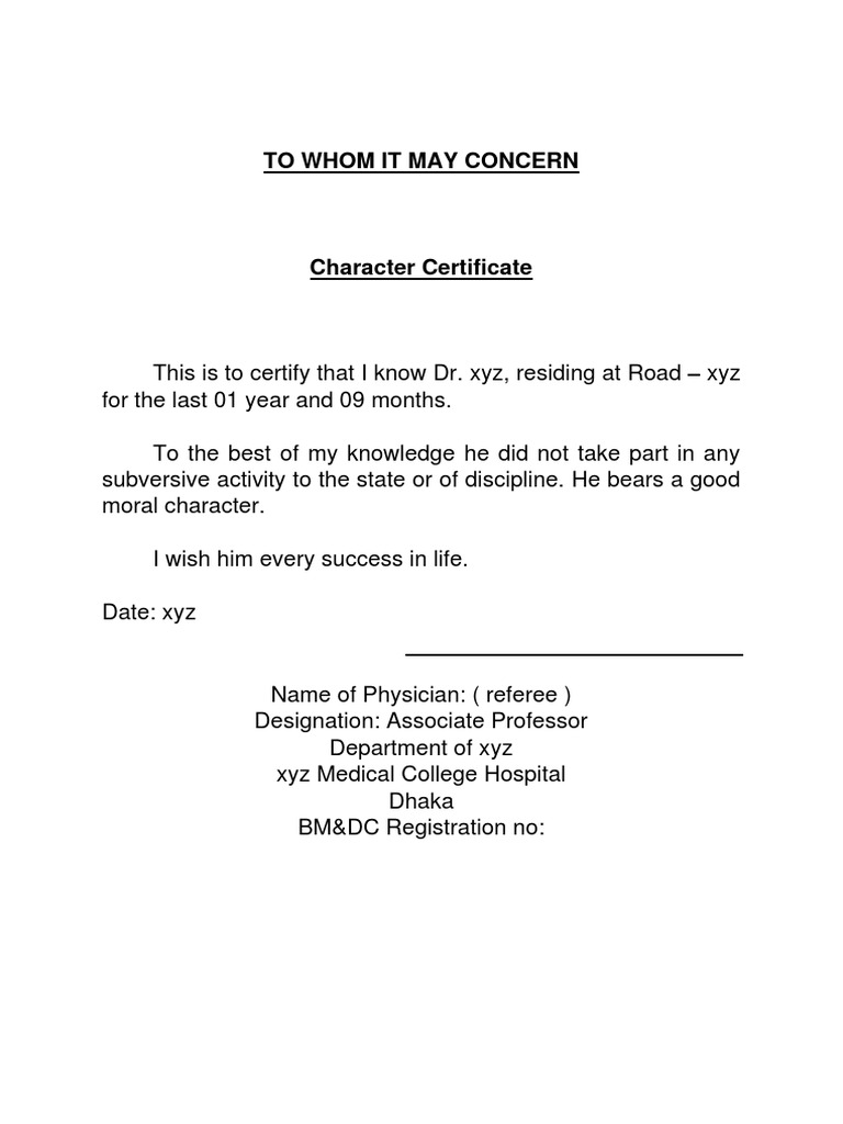 BMDC Letter and Good Standing Certificate | PDF | Physician | Medical School