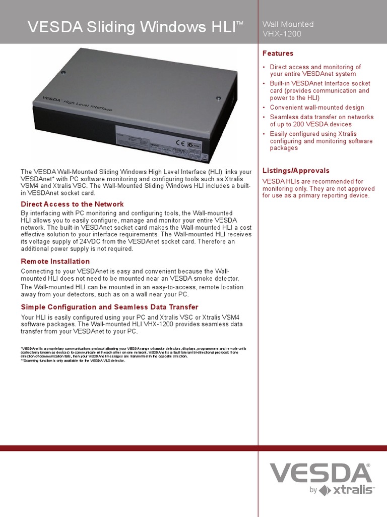 VESDA Sliding Windows HLI: Features | PDF | Network Socket | Personal ...