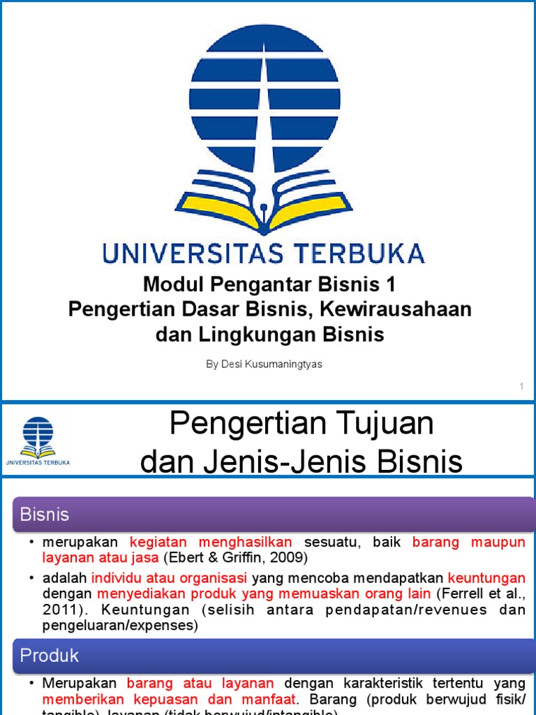 Modul Pengantar Bisnis 1 Pengertian Dasar Bisnis, Kewirausahaan Dan Lingkungan Bisnis. by Desi ...