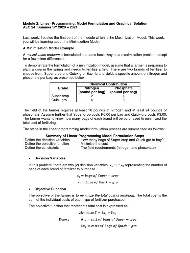 Module 2 Part 2 | PDF | Mathematical Optimization | Linear Programming