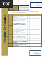 Training Effectiveness Evaluation Form | PDF