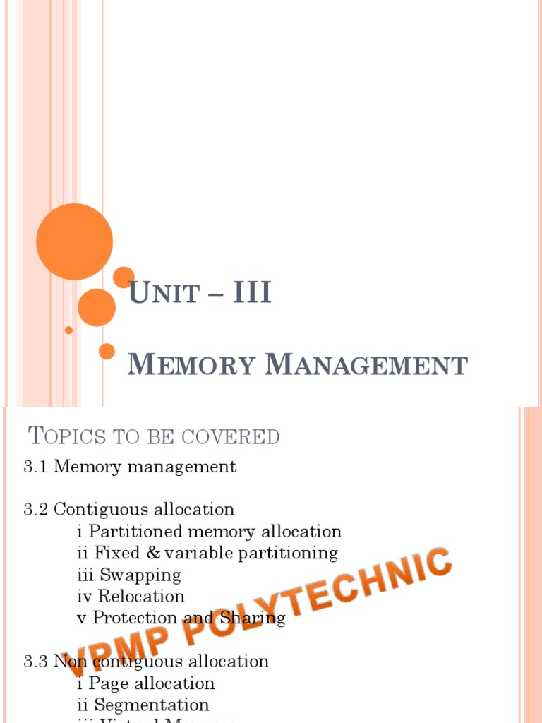 Unit-3 Memory-Management | PDF | Computer Data Storage | Process (Computing)