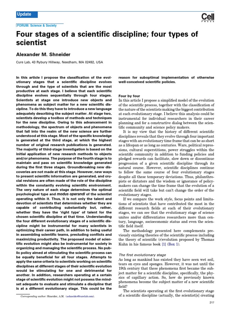Alexander M. Shneider, 2009-Four Stages of A Scientific Discipline Four ...