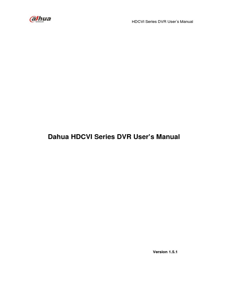 Dahua HDCVI DVR Smart Compact and Mini 1U Series User's Manual 1.5.1 ...