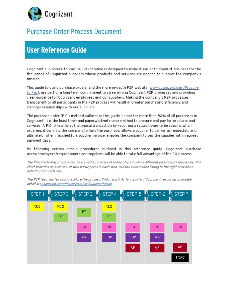 User Reference Guide: Purchase Order Process Document | PDF | Accounts ...