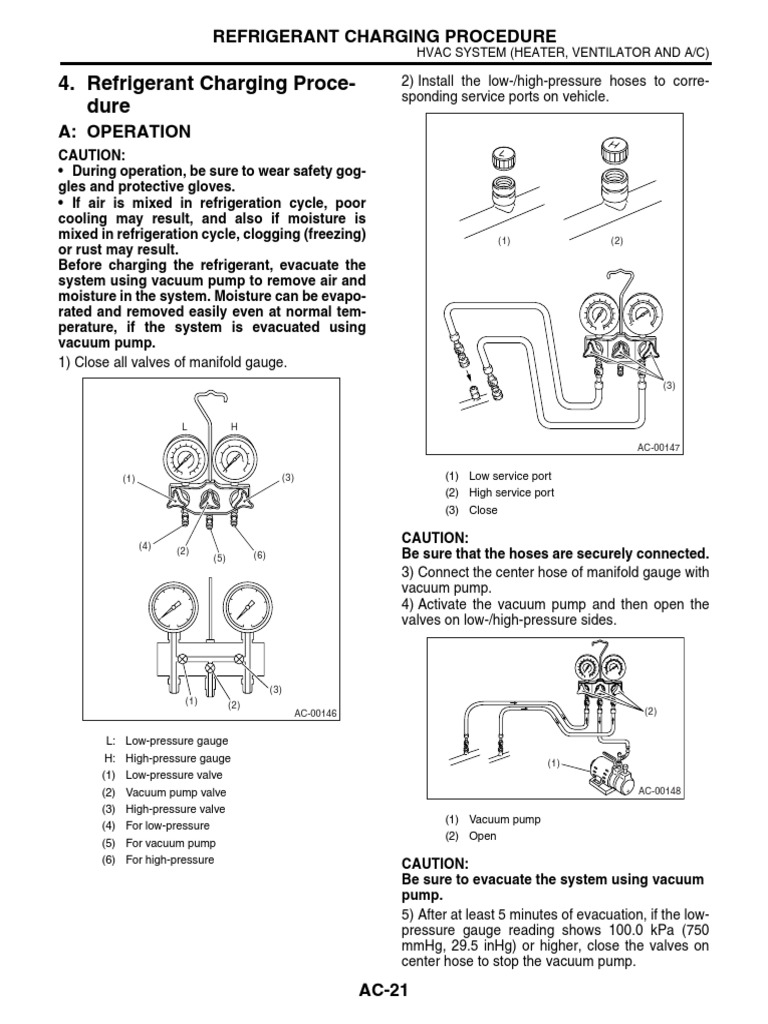 Refrigerant Charging Procedure Guide | PDF | Air Conditioning | Valve